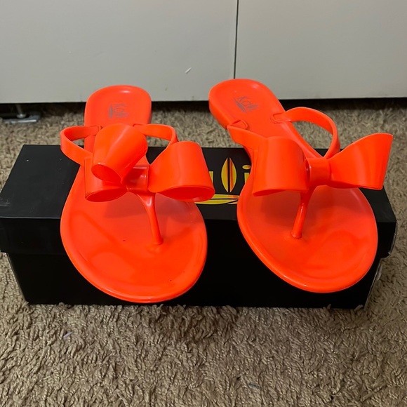 Shoes | Neon Orange Sandals | Poshmark